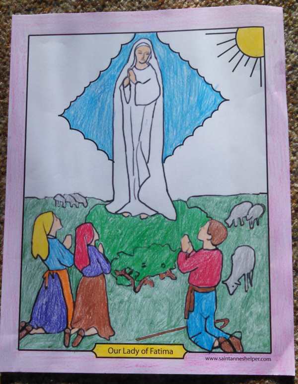 Fatima Prayers: 1917-2017 Miracle of Fatima Coloring Page