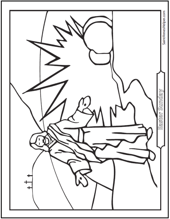 Resurrection Coloring Page Jesus On Easter Sunday